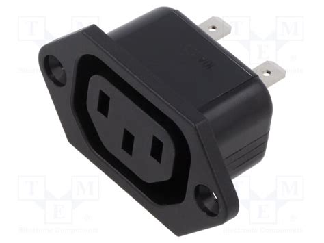 Iec Power Connector Iec C13 Outlet 15 A 250 Vac Quick Connect