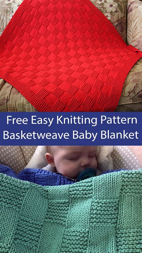 Free Easy Blanket Knitting Pattern Basketweave Baby Blanket For