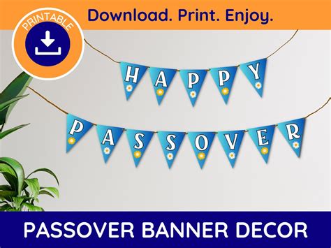 Printable Passover Banner Seder Decoration Passover Decorations