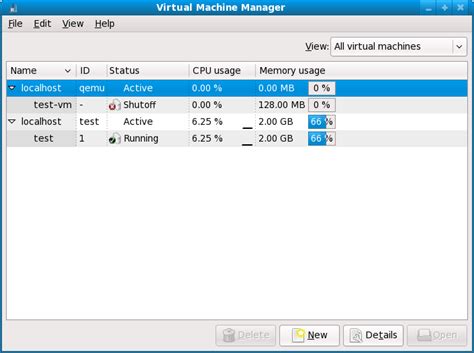 experiências vividas virt manager síntese e comando virsh