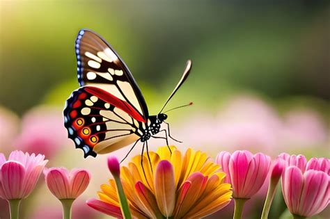 Premium Photo A Butterfly On A Flower Wallpapers And Images Wallpapers