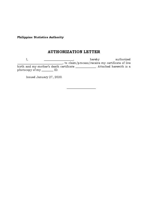Fantastic Info About Sample Authorization Letter For Psa Birth
