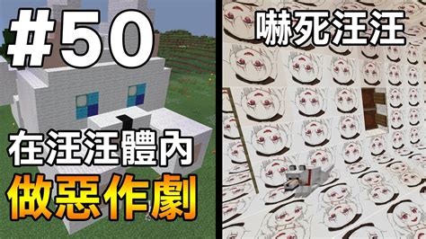 【minecraft】紅月的伺服日記 報仇時間 嚇死汪汪 在汪汪體內放一大堆我的臉 119生存 50 Youtube