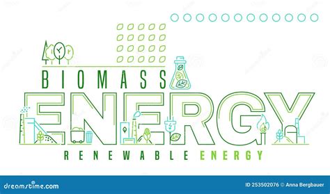 Biomass Renewable Energy Concept Editable Vector Illustration Stock
