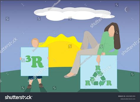 Three Rs Reduce Reuse Recycle Stock Vector Royalty Free 2043905765