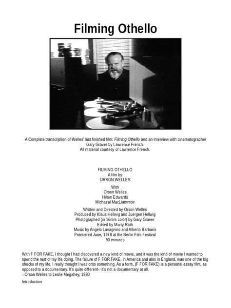 Filming Othello Script Odt Pdf Jealousy Leisure Filming Othello Script Odt Pdf Jealousy Leisure