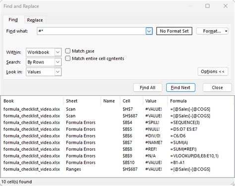 Excel Formula Checklist • My Online Training Hub