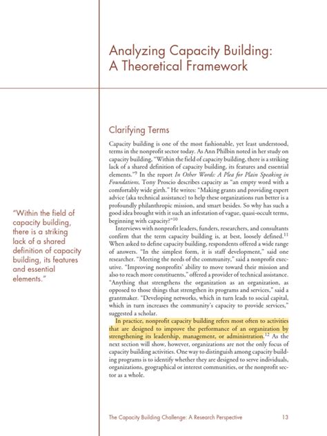Reading Material Lecture 4 Analyzing Capacity Building Pdf Capacity Building Leadership