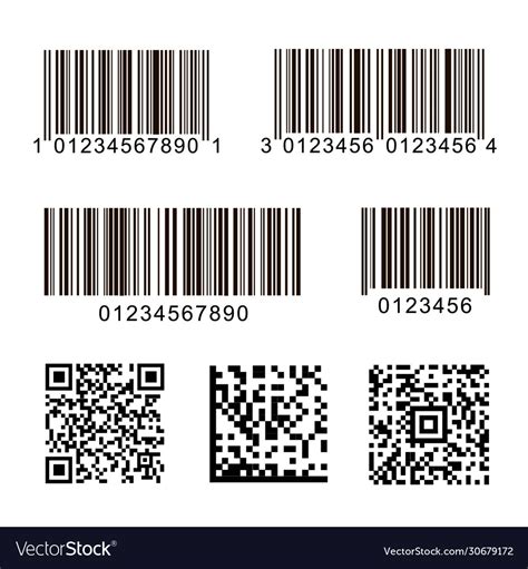 Bar Codes Set Qr Code Digital Royalty Free Vector Image