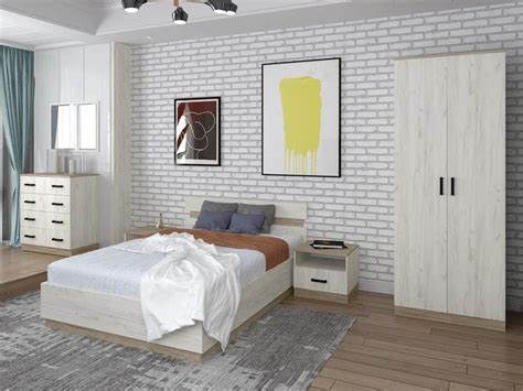 Купить спальня модульная Лофт Дуб крафт белый недорого в Челябинске «Мебель74