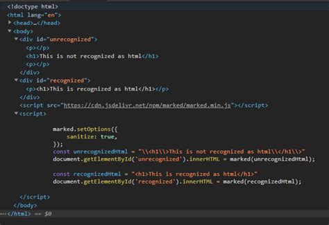 Html Detection For Sanitize Is Not Reliable Issue Markedjs Marked GitHub