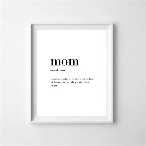 Definition Mom Mom Print Mother Wall Art Mom Ts Mom Wall Art