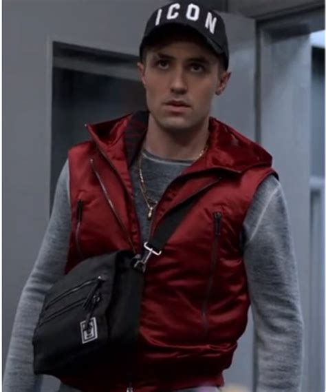 Ted Lasso Jamie Tartt Red Hooded Vest Satin Hooded Vest