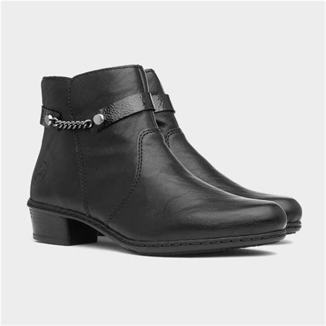 Rieker Womens Black Zip Ankle Boot 187031 Shoezone