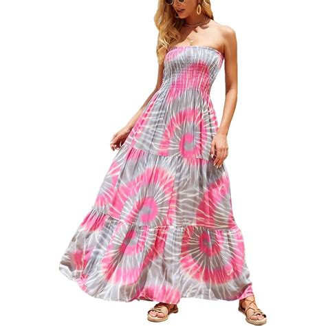 8mo Finance Timathous Womens Summer Strapless Tube Top Maxi