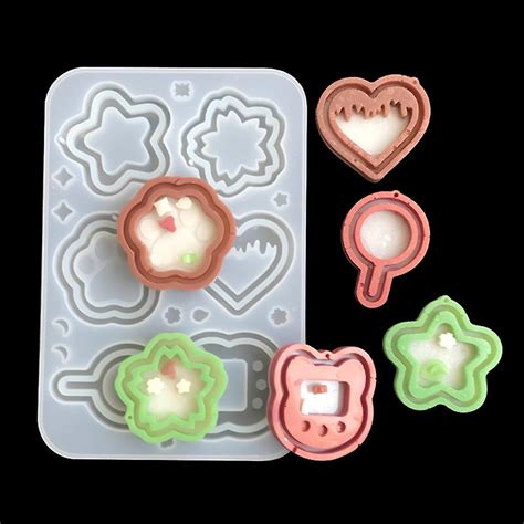 Diy Epoxy Resin Mold Shaker Molds Rabbit Phone Cat Claw Shaped Silicone
