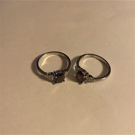 Precious Garnet 925 White Bronze Ring Depop