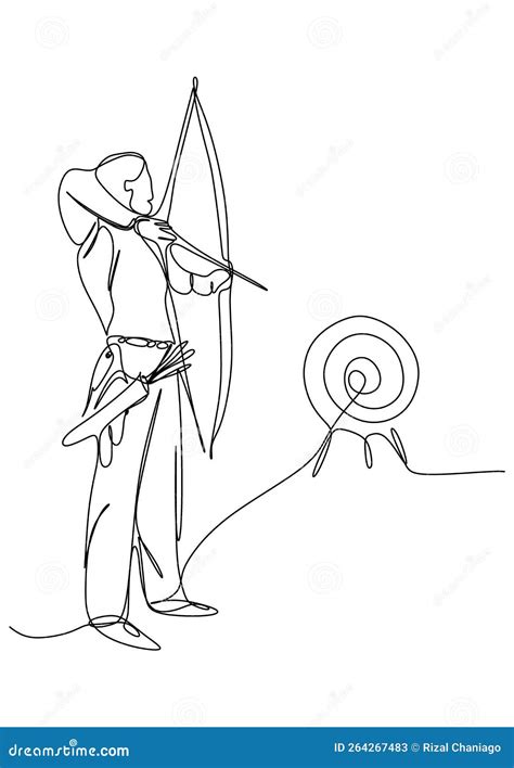 De Illustraties En Het Clipart Boogschutter Met Boog En Pijl Stock