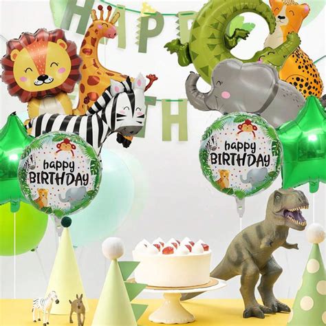 10pcs Jungle Animal Balloons Birthday Decorations Wild Birthday