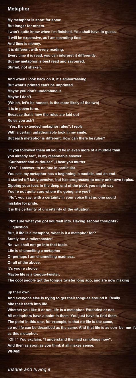 Extended Metaphor Poem Examples