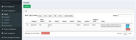 Assets Management QuickAdminPanel Docs