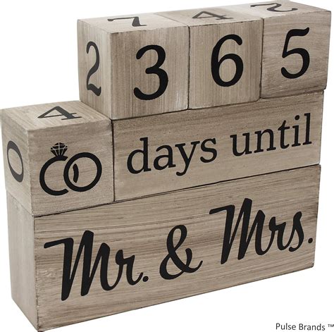 Wedding Countdown Calendar Wooden Blocks Engagement Ts Bride To
