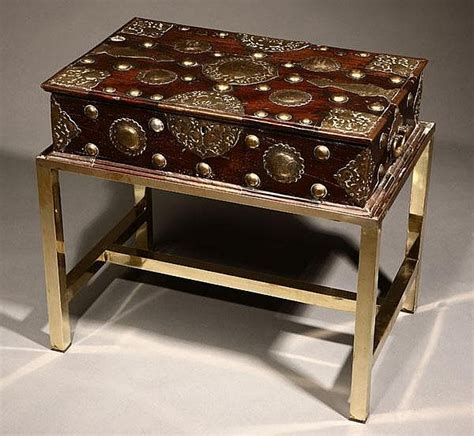 Lot An Anglo Indian Brass And Copper Mounted Hardwood Box On Later