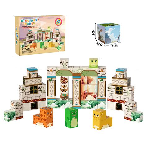 Magnectic Blocks Dinosaur Theme 72 Pieces Imaginique