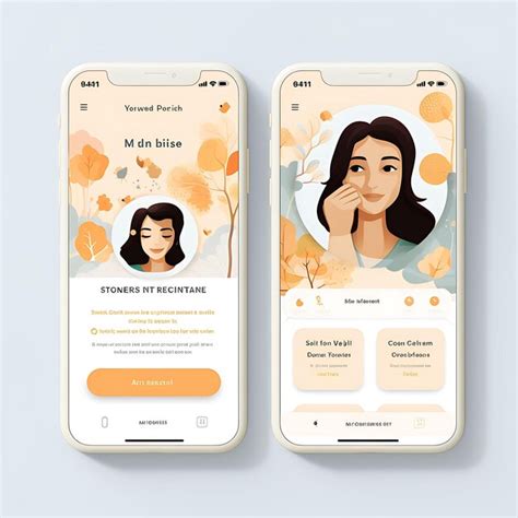 Premium Ai Image Mobile App Layout Design Of Mental Health Support