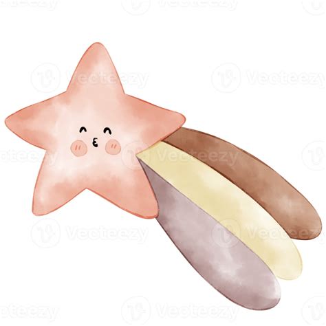 Shooting Star Watercolor Illustration 14177748 Png