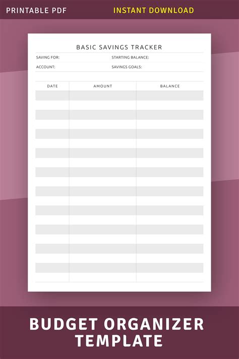 Basic Savings Tracker Template Artofit