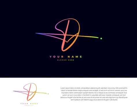 Premium Vector D Initial Gradient Letter Handwritten Signature Logo