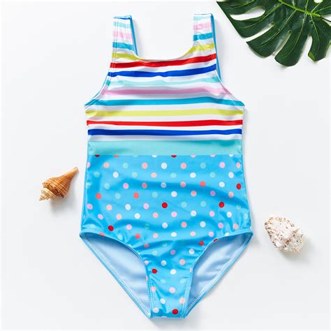Meisjes Badpak Een Stuk Blauw Dot Badmode 2 9years Grandado