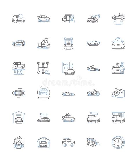Logistics Services Line Icons Collection Shipping Transportation Warehousing Supply Chain
