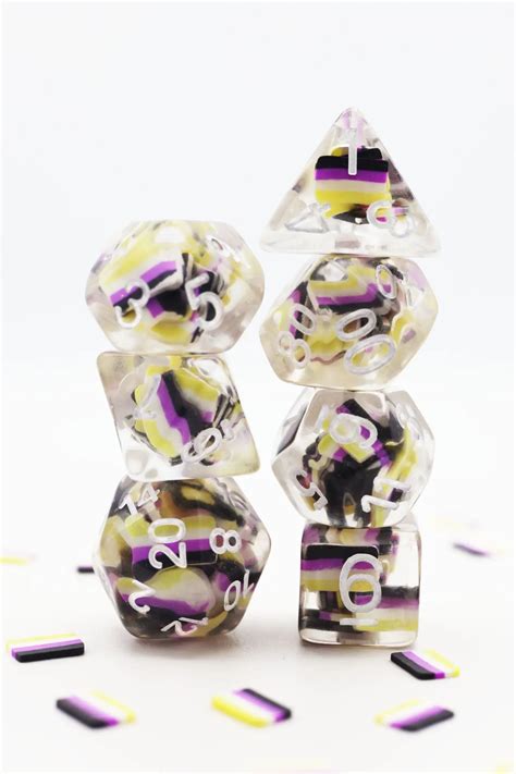 Nonbinary Flag Rpg Dice Set Rain City Games