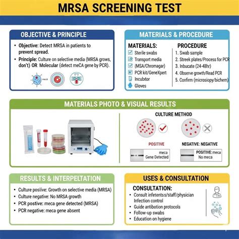 🦠 Mrsa Screening Test 1️⃣ Objective Detect Mrsa Methicillin Resistant