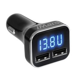 Автомобильное USB зарядное устройство с индикацией напряжения бортовой ...