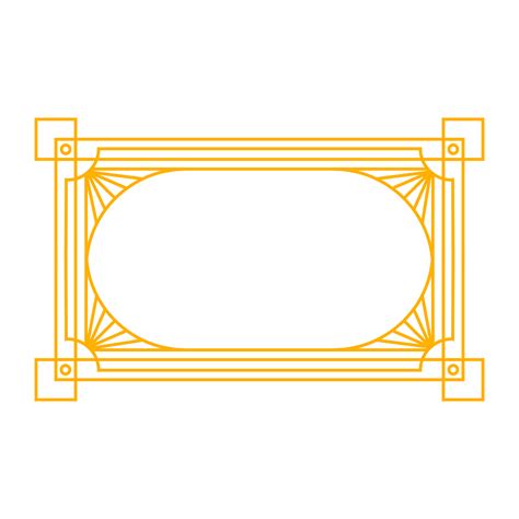 Art Deco Frame Outline Stroke In Golden Color For Classy And Luxury
