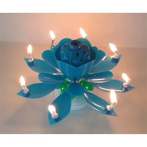 Музикална свещ за торта за рожден ден която се отваря върти и пее при запалване 8 сини