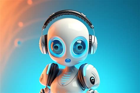 Premium Ai Image A Robot With Headphones