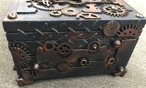 Steampunk Box Wooden Vintage Style Steampunk Bird Jewelry Storage