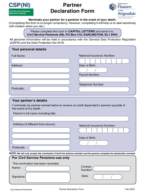 Fillable Online Partner Declaration Form Fax Email Print Pdffiller
