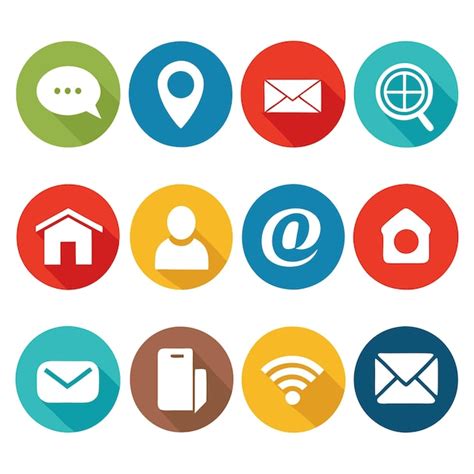 Contact Icon Set Collection Vector Illustration Premium Ai Generated Vector