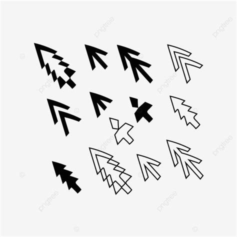 set of mouse cursor pointer icons vector and png