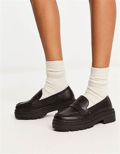 Truffle Collection Chunky Loafers In Black Asos