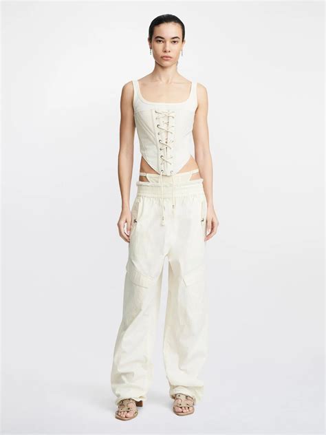 Dion Lee Laced Utility Corset Top Unbleached White Size 10 The Volte