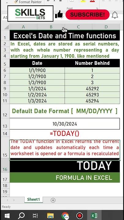 Excel Today Formula Excel Date And Time Functions Excelformula Excel Exceltips
