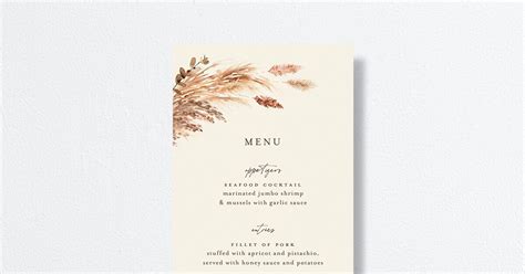 The Knot Soft Pampas Menus