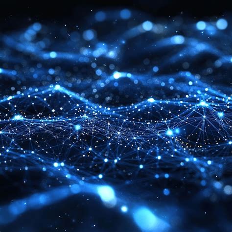 Futuristic Digital Network Background with Glowing Blue Connections and ...