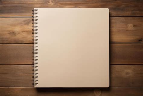Premium Ai Image An Empty Notebook Paper In A Wooden Table In The